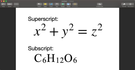 Mac Typing Tip: Subscripts, Superscripts, and Equations