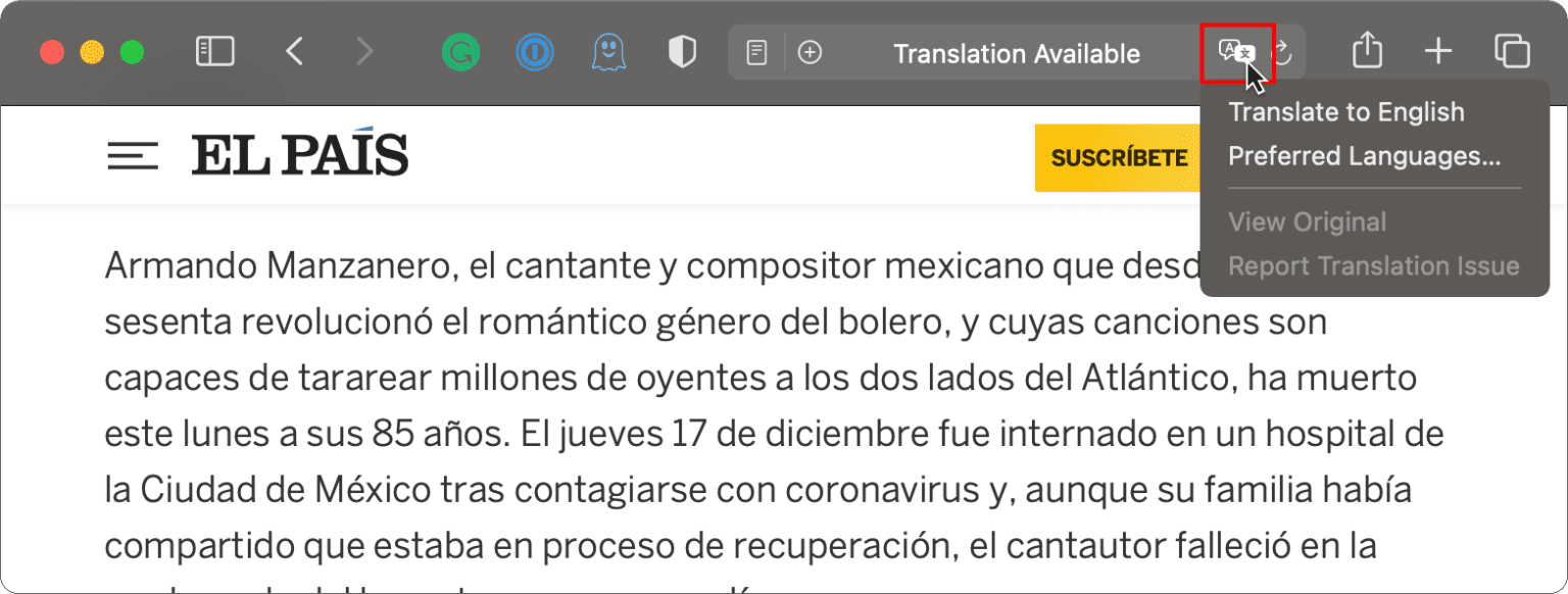 How to Use the Built-In Translator in macOS Big Sur’s Safari